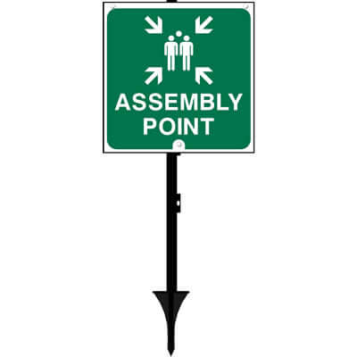 Assembly point sign stand | UK School Signs